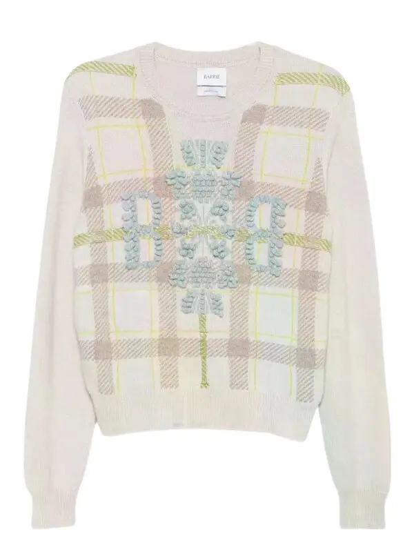 BARRIE Tartan Thistle Sweater - Neutrals