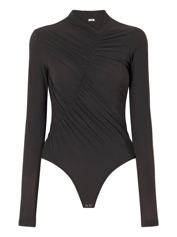 AGOLDE Lupin Gathered Stretch Bodysuit - Gray