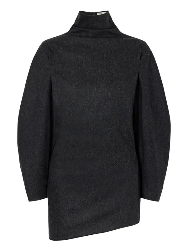 Khaite Harlow Draped Wool And Cashmere-blend Blouse - Gray