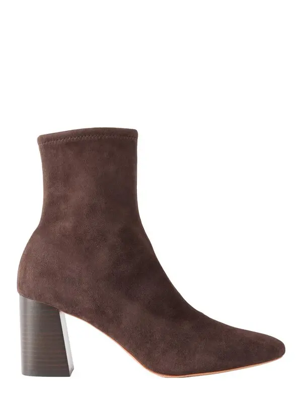 LOEFFLER RANDALL Elise Slim Suede Ankle Boots - Brown