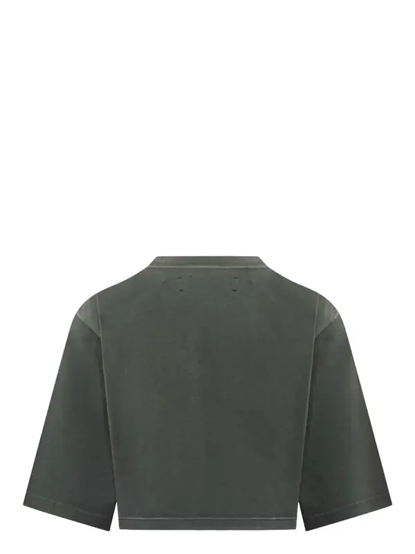 Amiri Logo-embroidered Cropped Top - Grey