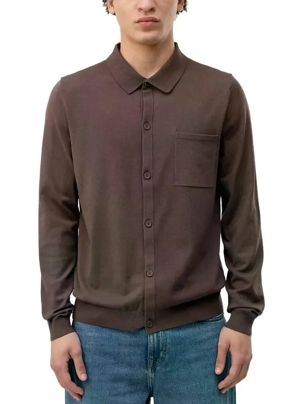 Hugo Button-up Chest-pocket Cardigan - Brown