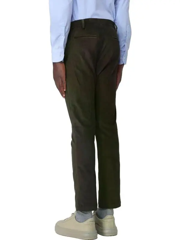 BROOKSFIELD Pleated Corduroy Straight-leg Trousers - Brown