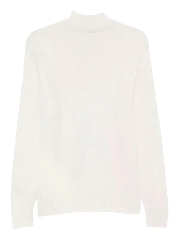 BOSS Quarter-zip Knitted Sweater - Neutrals