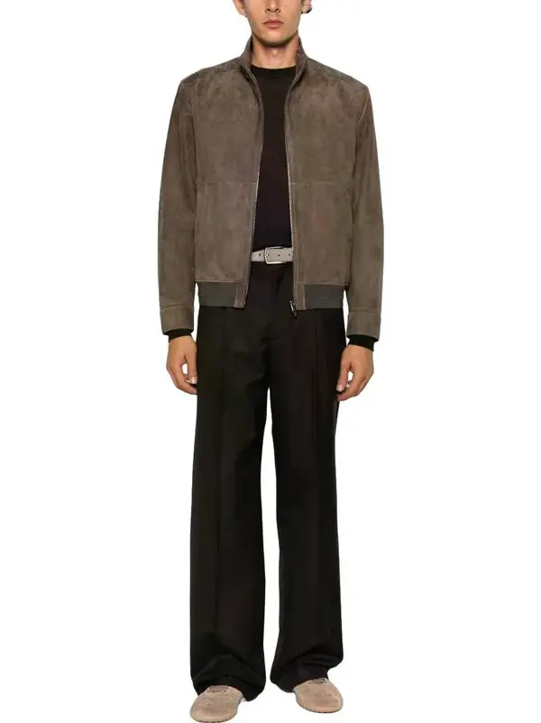 FERRANTE Crew-neck Long-sleeve Sweater - Brown