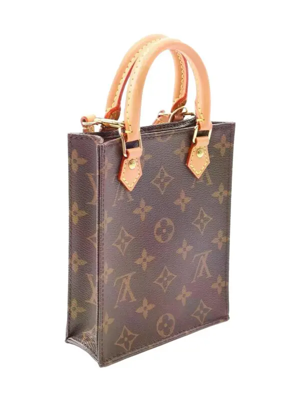 LOUIS VUITTON 2020 Monogram Petit Sac Plat Satchel - Brown