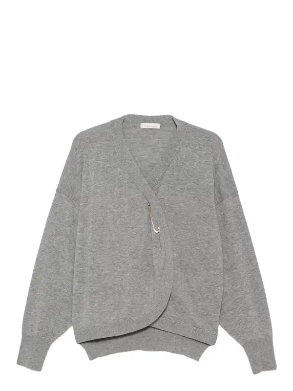 Liviana Conti Safety-pin-fastening Cardigan - Grey