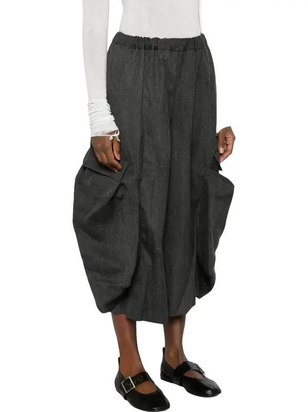 Comme Des Garçons Draped-design Cargo-pocket Trousers - Grey
