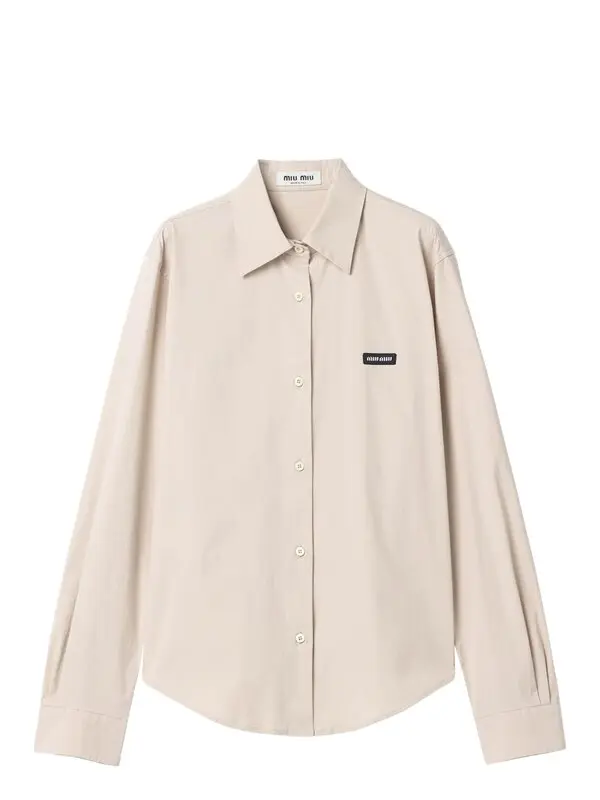 Miu Miu Stretch-poplin Shirt - Neutral