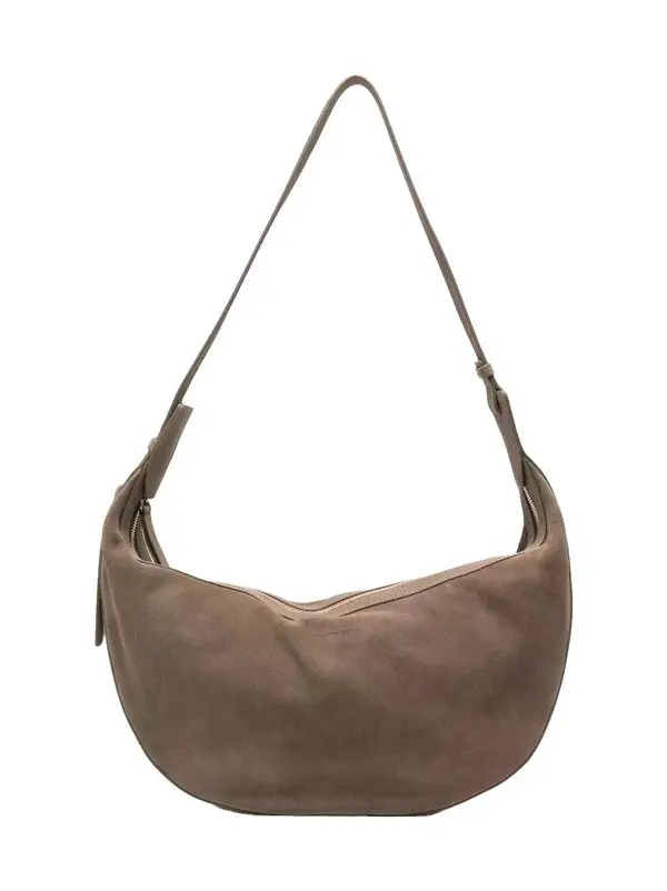 Liviana Conti Curved Leather Shoulder Bag - Neutrals