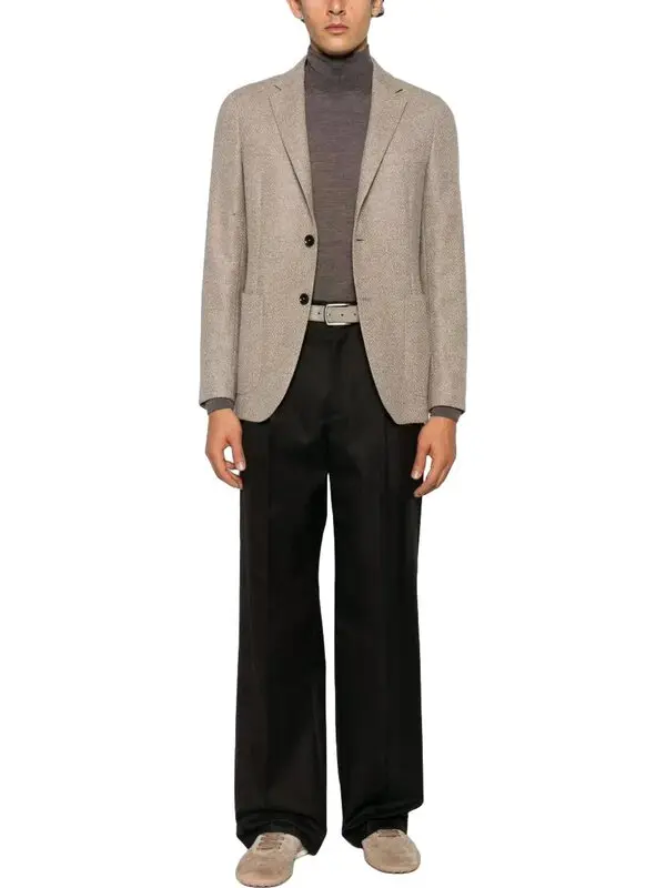 Zegna Herringbone-pattern Wool-blend Jacket - Neutrals