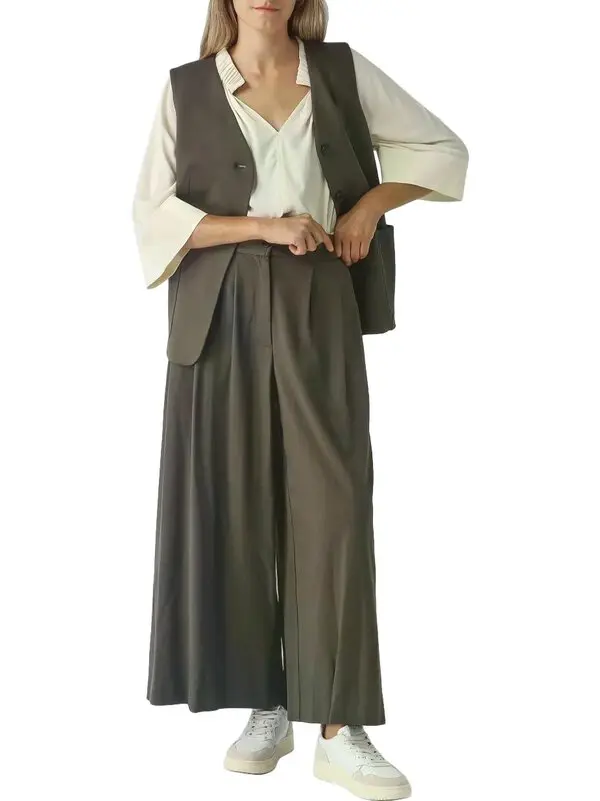 MEIMEIJ Pleated Palazzo Pants - Grey