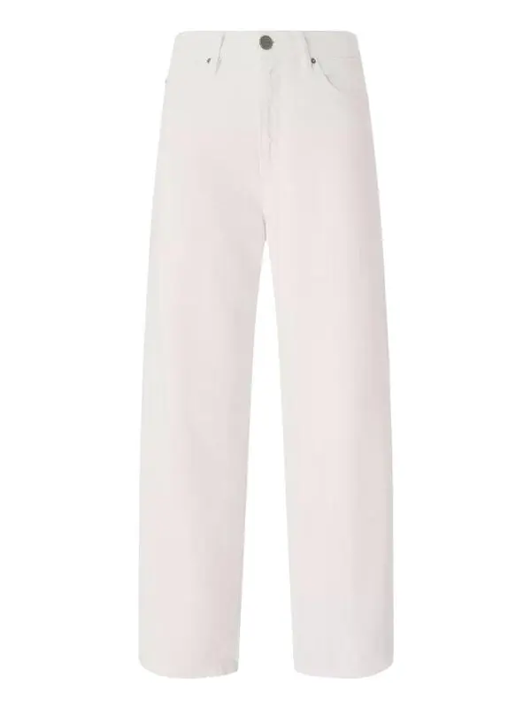 Pinko Egg-fit Cotton Bull Trousers - Neutrals