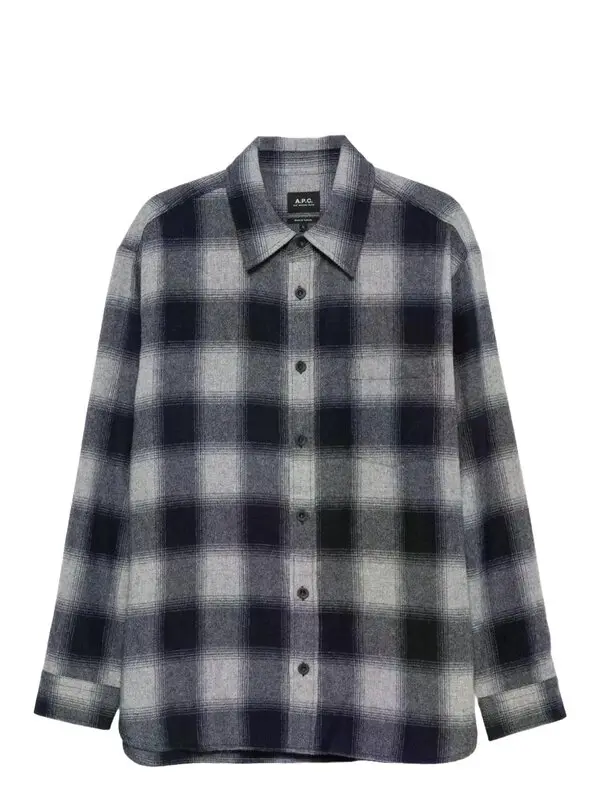 A.p.c. Check-pattern Shirt - Grey