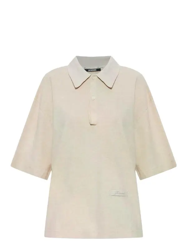 Jacquemus Ruban Logo-patch Polo Shirt - Neutrals