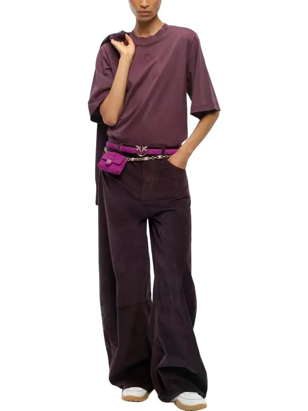 Pinko Barrel-fit Corduroy Trousers - Purple
