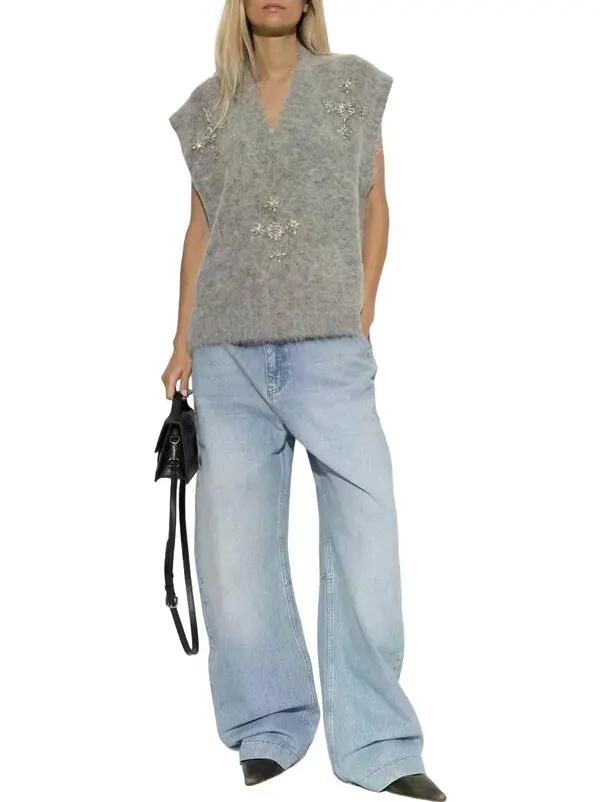 Munthe Vurulia Crystal-embellished Vest - Grey