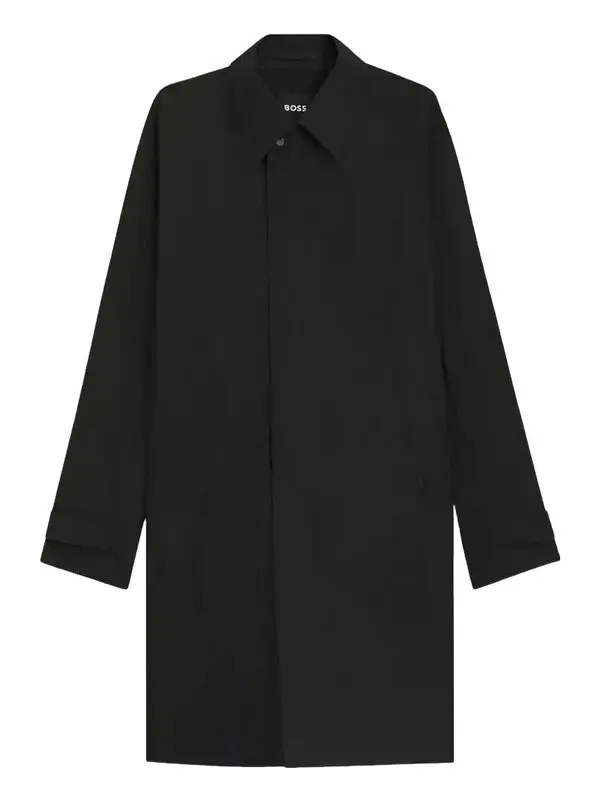 BOSS Water-repellent Coat In Stretch Fabric - Black