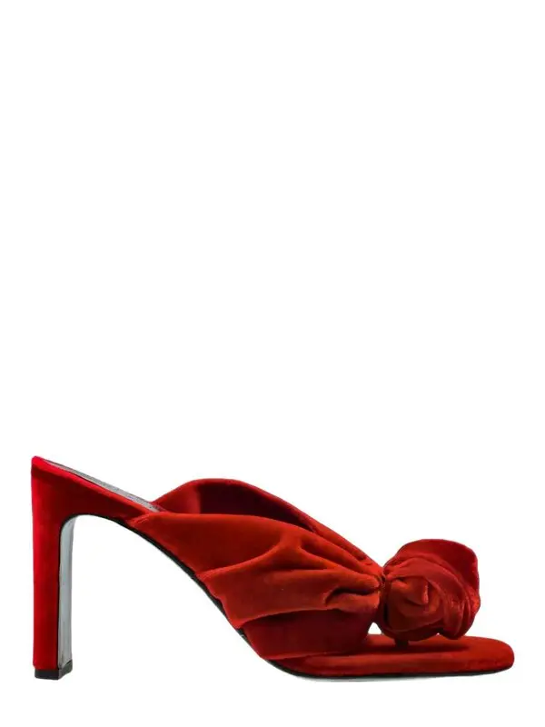 ROTATE BY BIRGER CHRISTENSEN Velvet Floral-detail Mules - Red