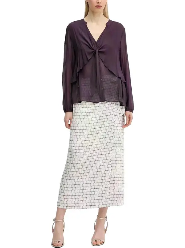 MARC AUREL Geometric-print Wrap Midi Skirt - Neutrals