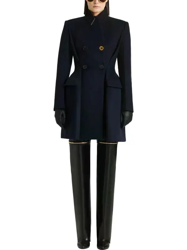 Givenchy Pinch Coat In Wool And Cashmere - Blue