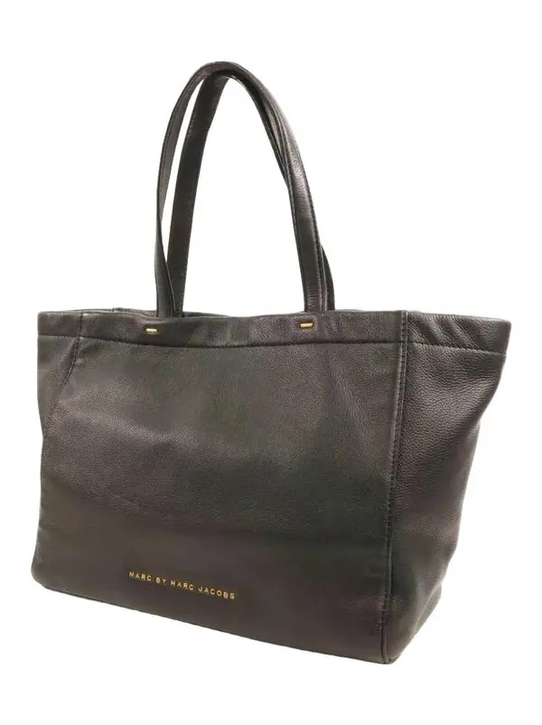 Marc Jacobs Logo Leather Tote Bag - Black