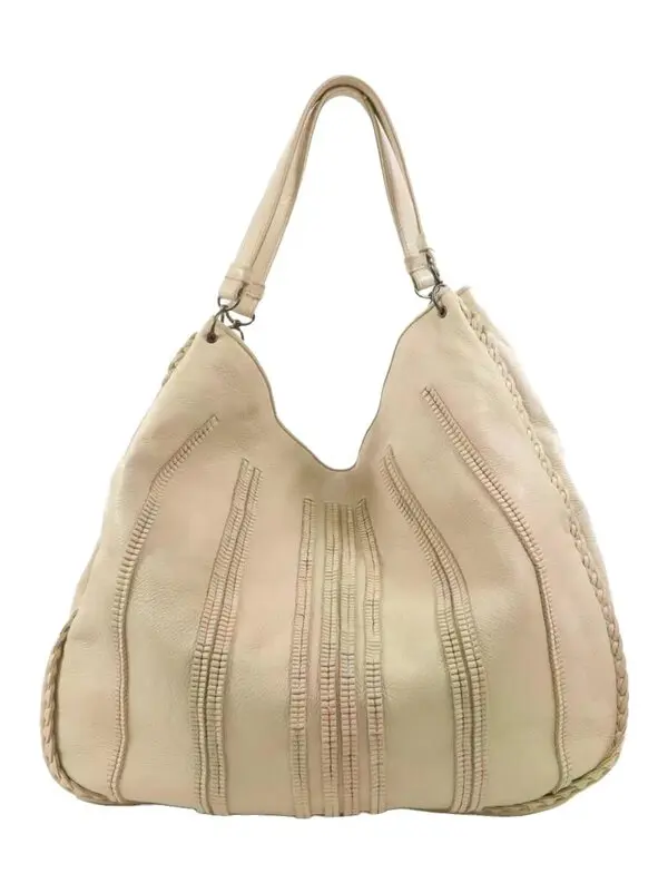 Bottega Veneta Braided-trim Leather Shoulder Bag - Neutrals
