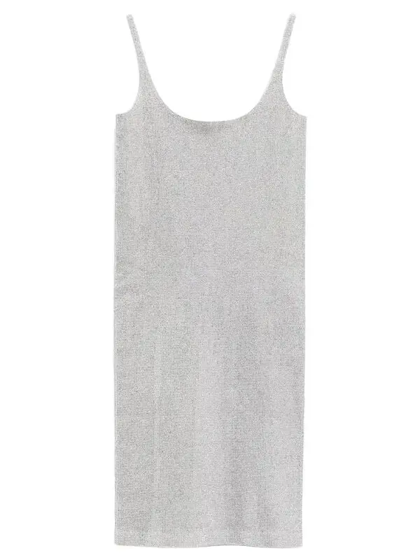 Gucci Rhinestone-embellished Mini Slip Dress - Silver