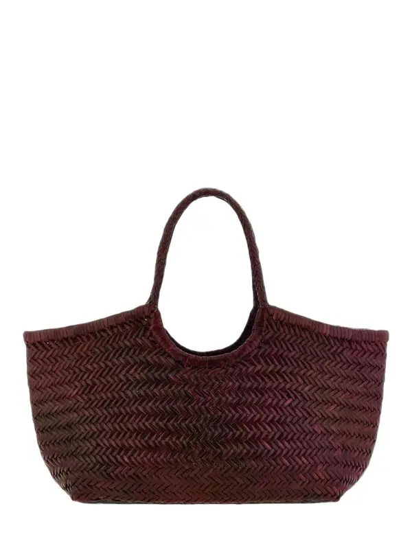 Dragon Diffusion Big Nantucket Woven Leather Shoulder Bag - Red