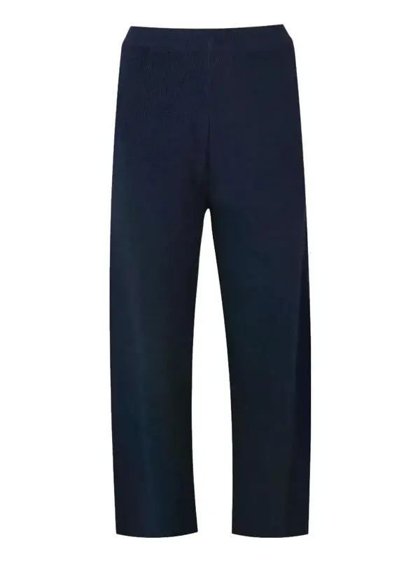 IZAAK AZANEI Ribbed-knit Straight-leg Trousers - Blue