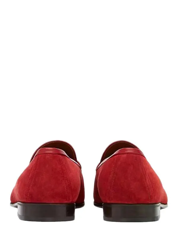 FERRAGAMO Tassel-detail Suede Loafers - Red