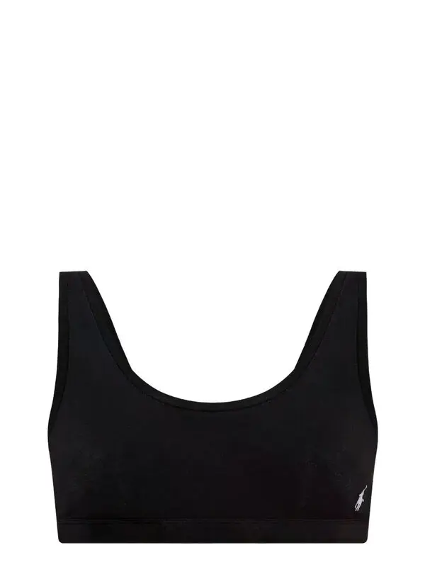 Polo Ralph Lauren Embroidered-logo Bra - Black