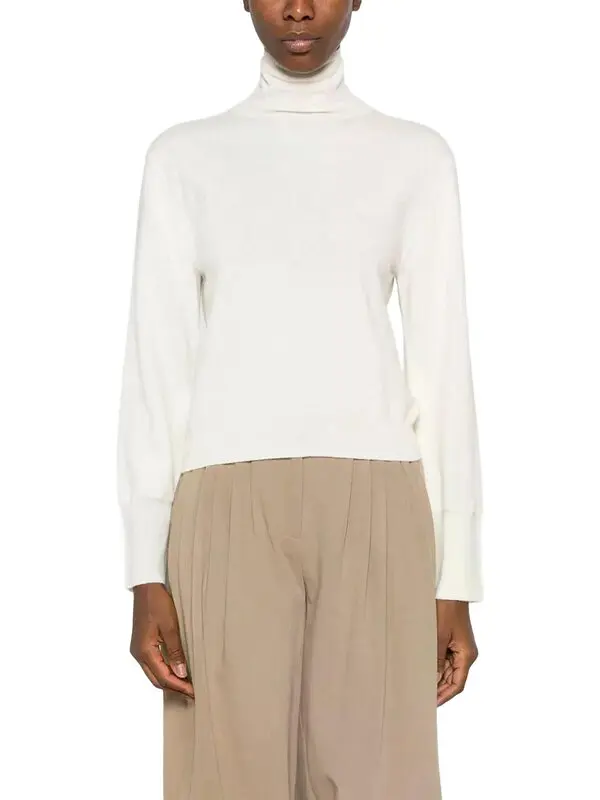 Erika Cavallini Boris Button-back Roll-neck Sweater - Neutrals