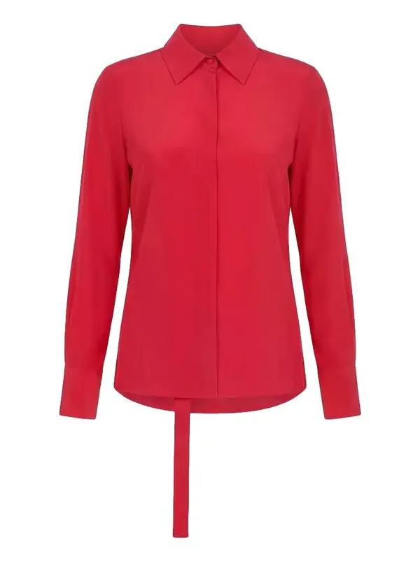 Valentino Garavani Scarf-detail Concealed-fastening Shirt - Red