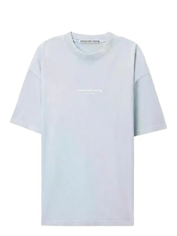 Alexander Wang Logo Print Short Sleeve T-shirt - Blue