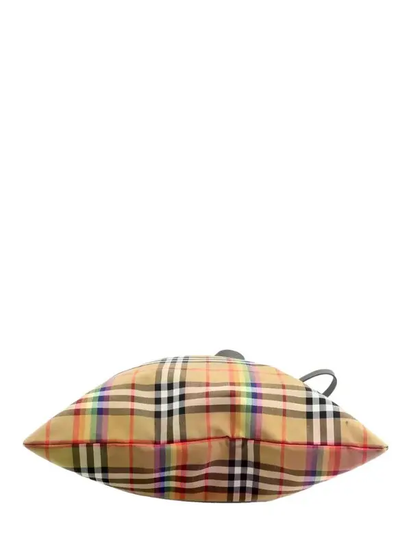 Burberry Rainbow Check Shopper Tote Bag - Neutrals
