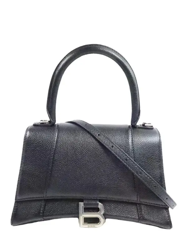 Balenciaga Hourglass Top Crossbody Bag - Black