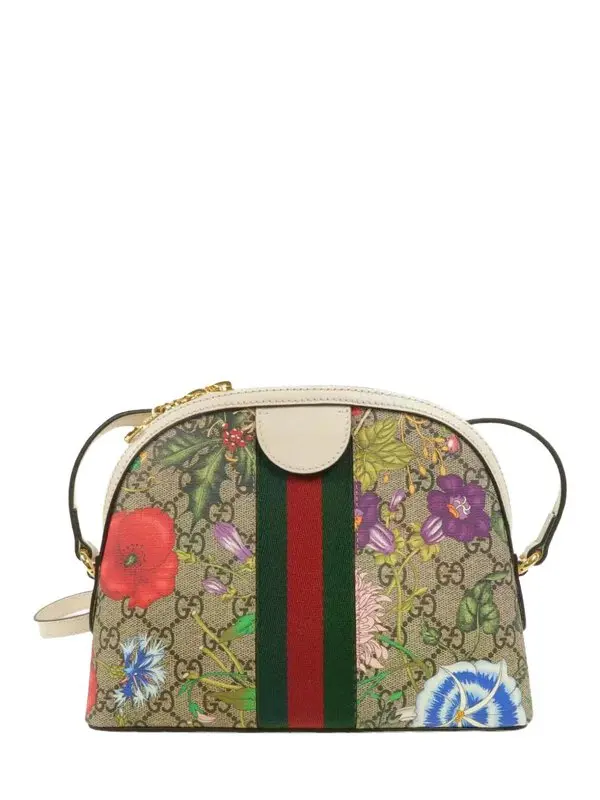 Gucci Ophidia Gg Flora Shoulder Bag - Neutrals