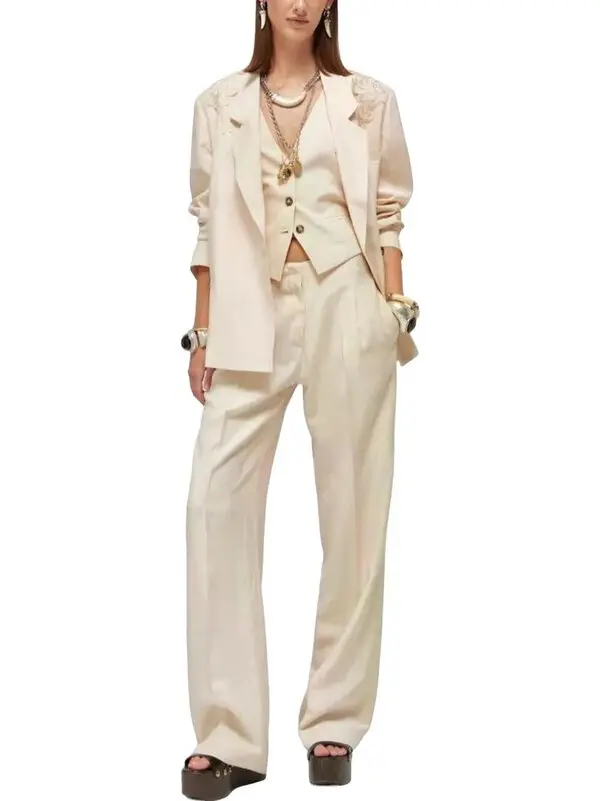 BLUGIRL Embroidered Belted Blazer - Neutrals