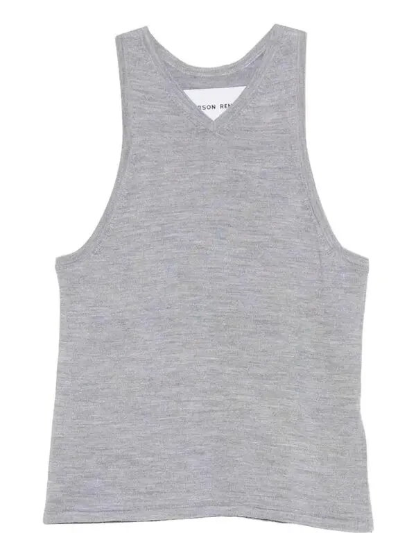 EMERSON RENALDI Sleeveless V-neck T-shirt - Grey