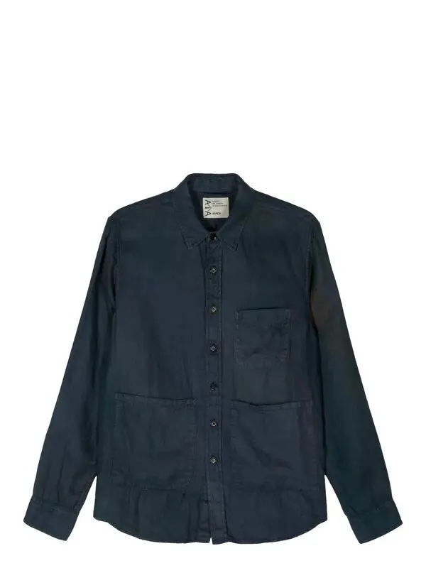 Aspesi Patch-pockets Hemp Shirt - Blue