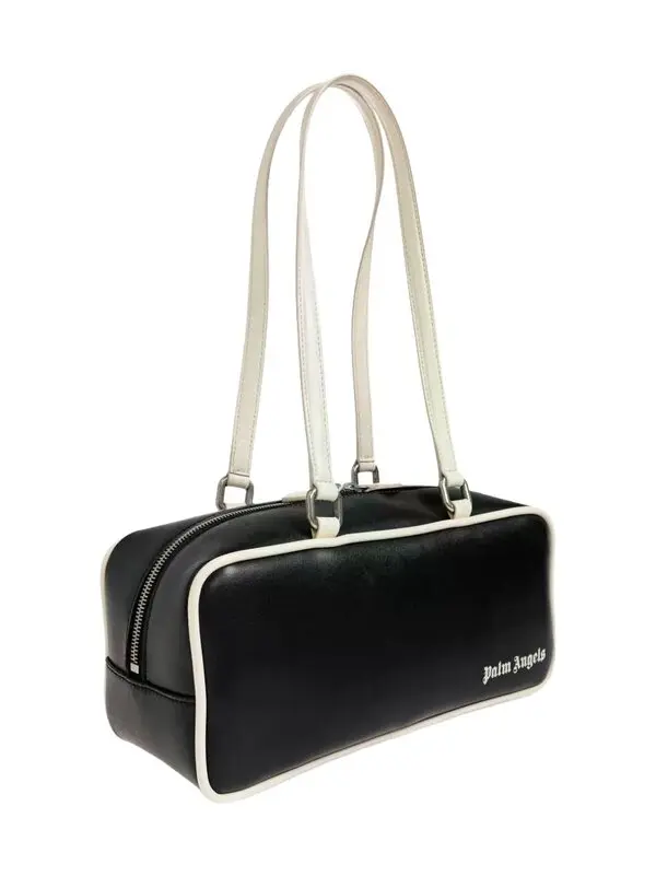 Palm Angels Logo-print Leather Shoulder Bag - Black