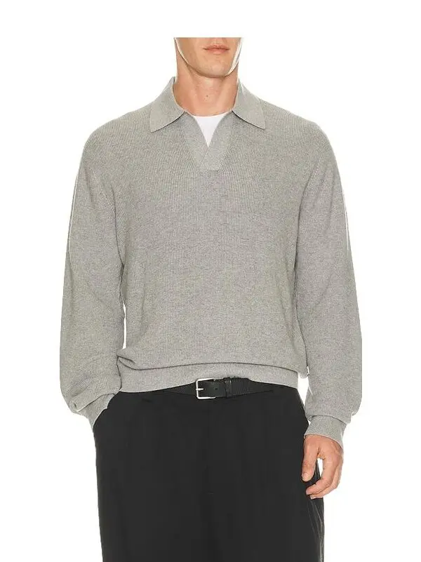 Nn07 Hope Rib Knit Polo 60060 - Grey