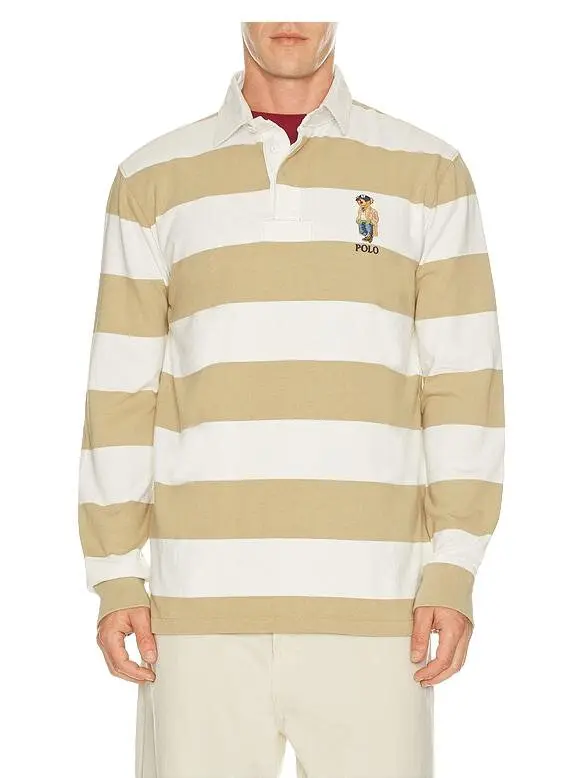 Polo Ralph Lauren Long Sleeve Basic Mesh Litchfield Bear Rugby Polo In . Also - Multi