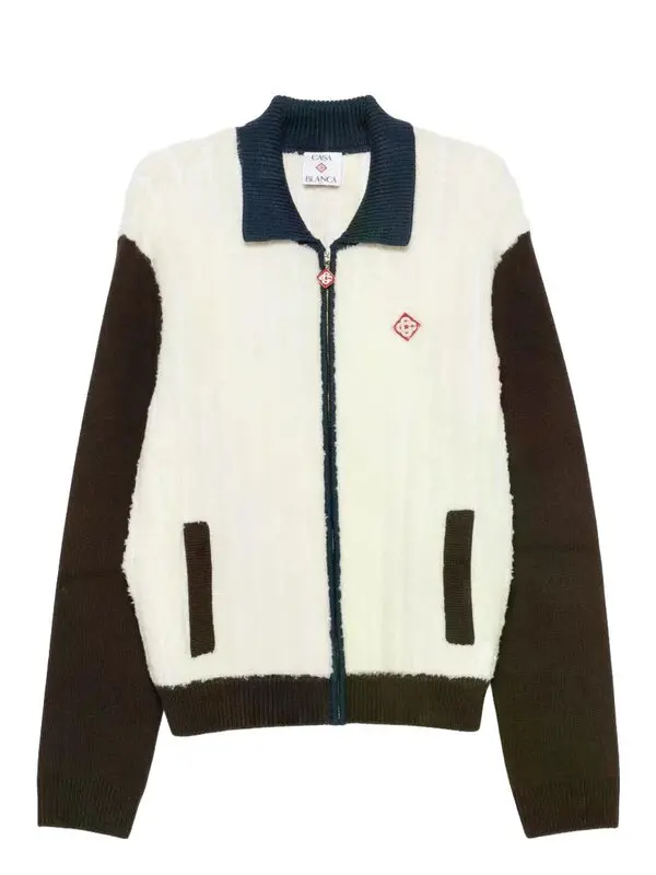 Casablanca Logo-patch Zip-up Jacket - Neutrals