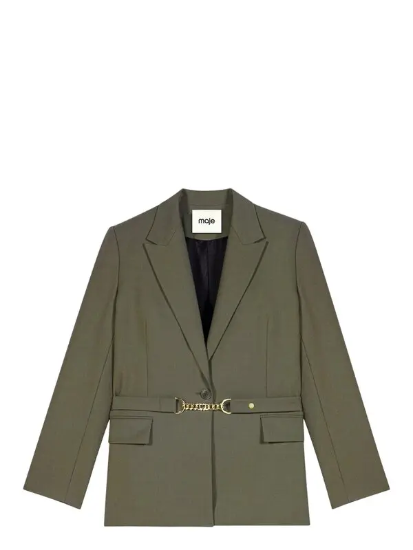 Maje Wool-blend Blazer - Brown