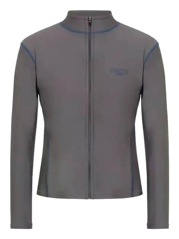 Moschino Zip-up Long-sleeve Sweater - Grey