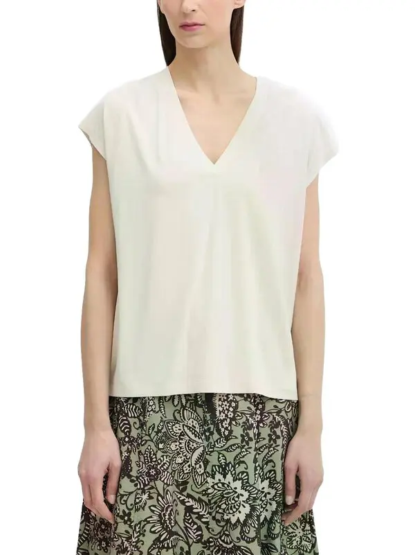 Marc O'polo V-neck Cap-sleeve T-shirt - Neutrals