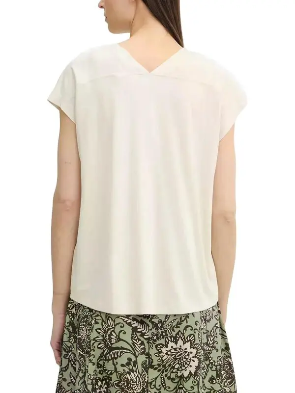 Marc O'polo V-neck Cap-sleeve T-shirt - Neutrals