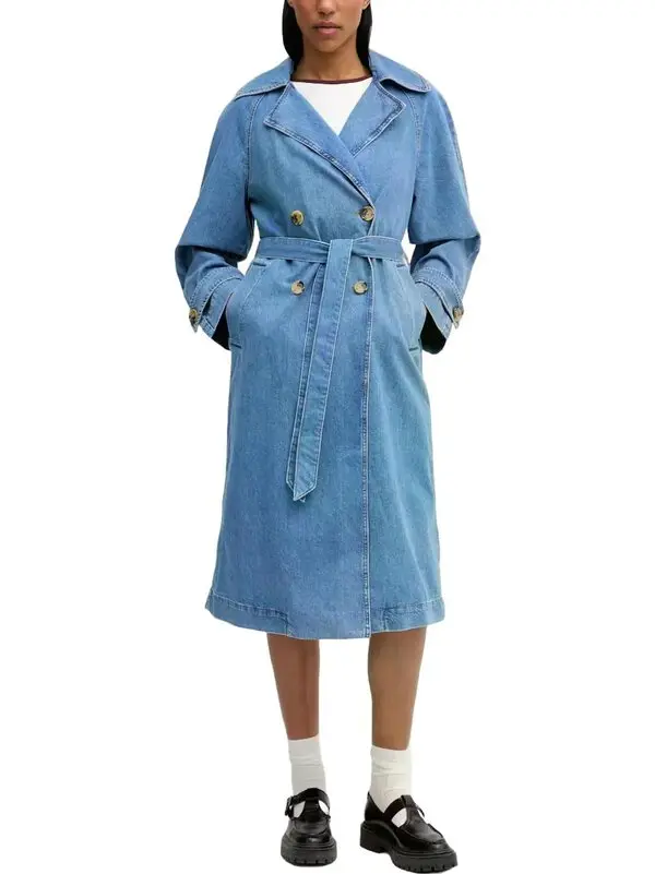 Marc O'polo Double-breasted Belted Trench Coat - Blue